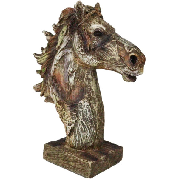 Foundry Select Mustang Horse Head Desktop Figurine | Wayfair