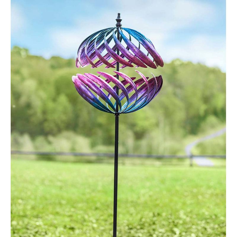 Plow & Hearth Split Sphere Metal Garden Wind Spinner & Reviews | Wayfair