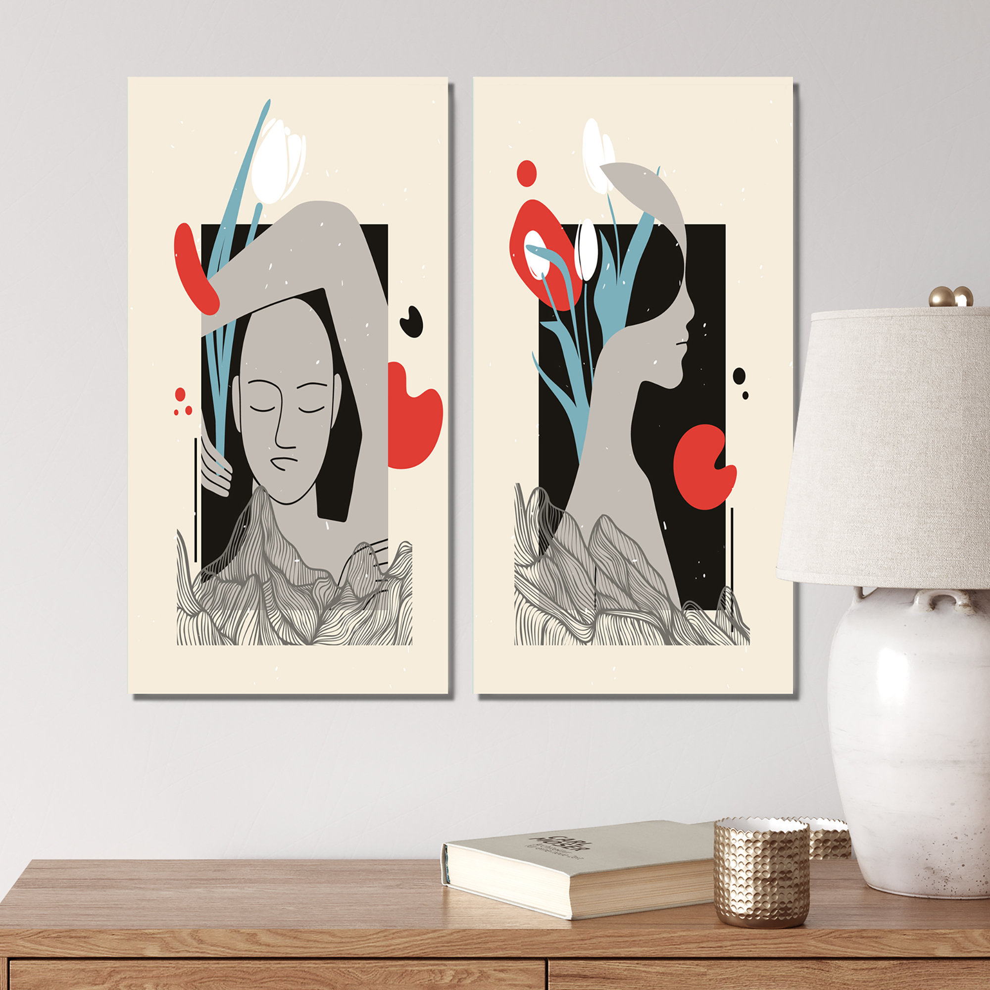 Mercer41 Minimalism Fashion Abstract V - 2 Piece Graphic Art Set on ...