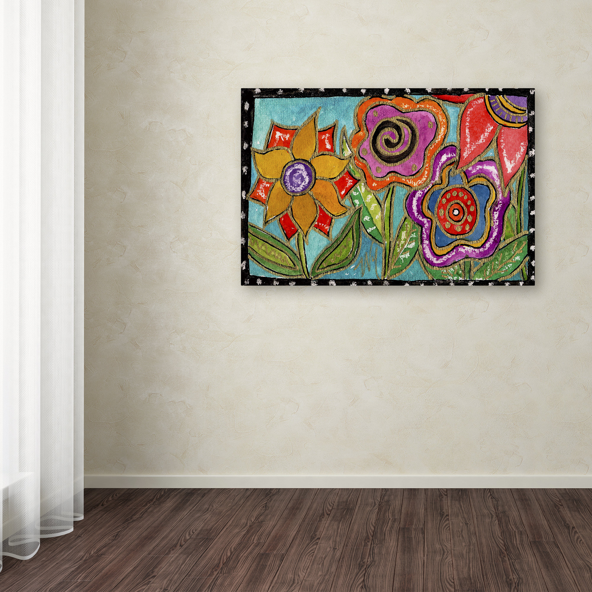 Trademark Art 'Funky Flower Garden' Canvas Art | Wayfair