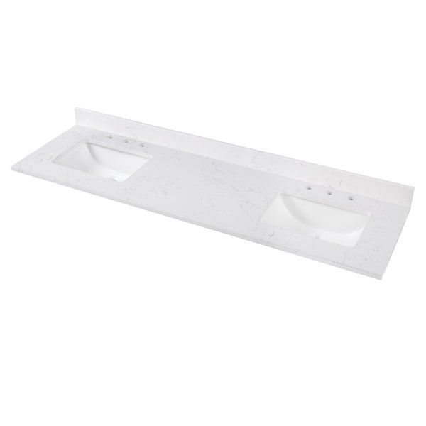 Avanity Cala 73'' Stone Double Bathroom Vanity Top in Engineered Stone ...