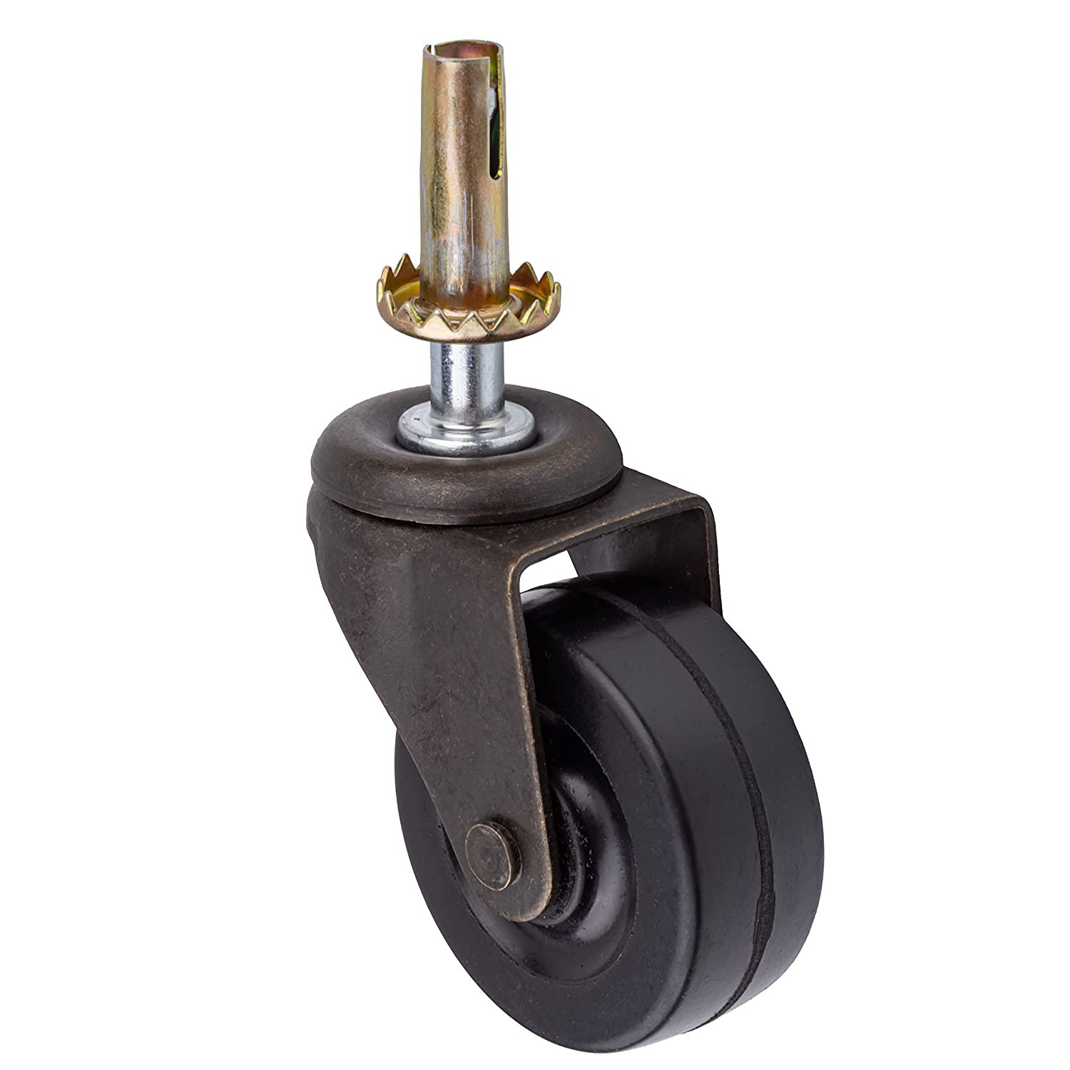 UNIQANTIQ HARDWARE SUPPLY Antique Brass Caster with Rubber Wheel ( 2 ...