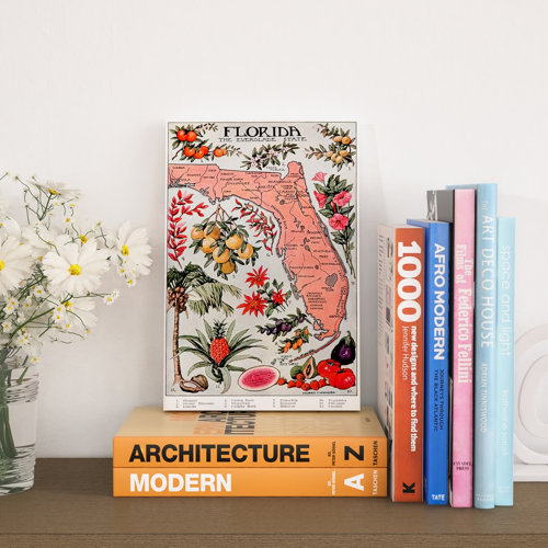 Bless international State Map Of Florida (Natural Resources) - Vintage ...