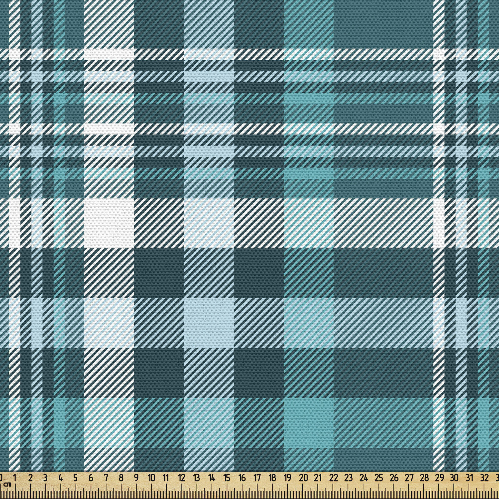 East Urban Home Plaid Fabric By The Yard, Monochromatic Classic ...