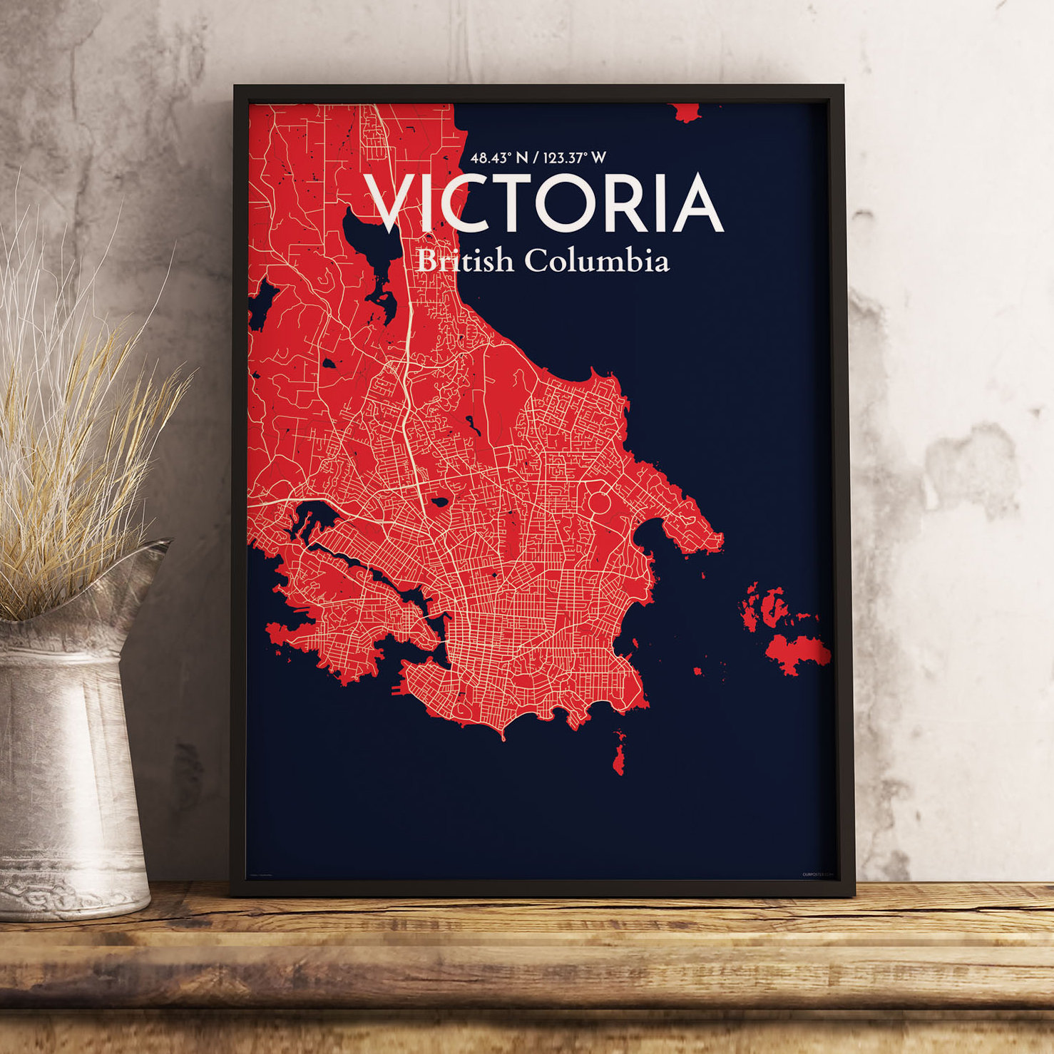Wrought Studio Victoria City Map - Unframed Graphic Art | Wayfair