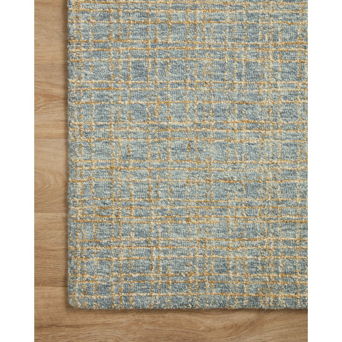 Chris Loves Julia x Loloi Polly Checkered Hand-tufted Blue/Sand Area ...