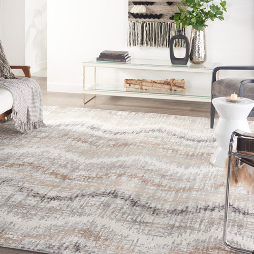 Steelside™ Alyce Light Gray/Charcoal/Ivory Rug & Reviews | Wayfair