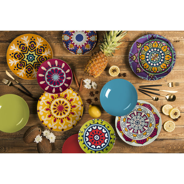 Excelsa Mandala Etno Ceramic Dinnerware - Set of 18 & Reviews | Wayfair ...