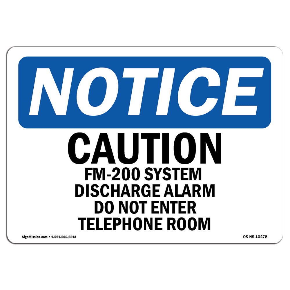 SignMission Caution FM-200 System Discharge Alarm Sign | Wayfair