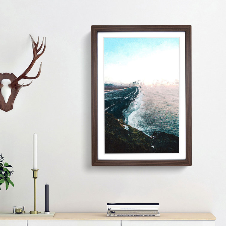 East Urban Home Black Sands Beach in Iceland - Picture Frame Art Print ...