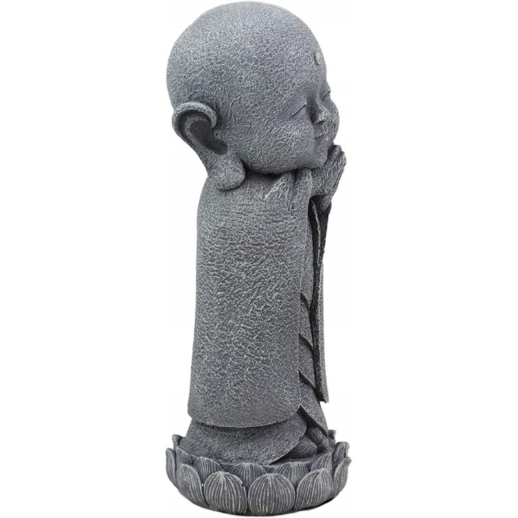 World Menagerie Penbrook Japanese Namaste Jizo Monk Standing on Lotus ...