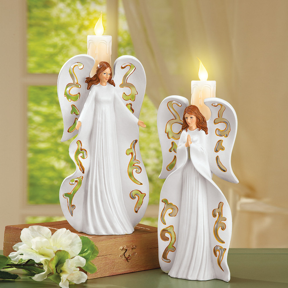 The Holiday Aisle® 2 Piece Tabletop Candlestick Set with Candle ...