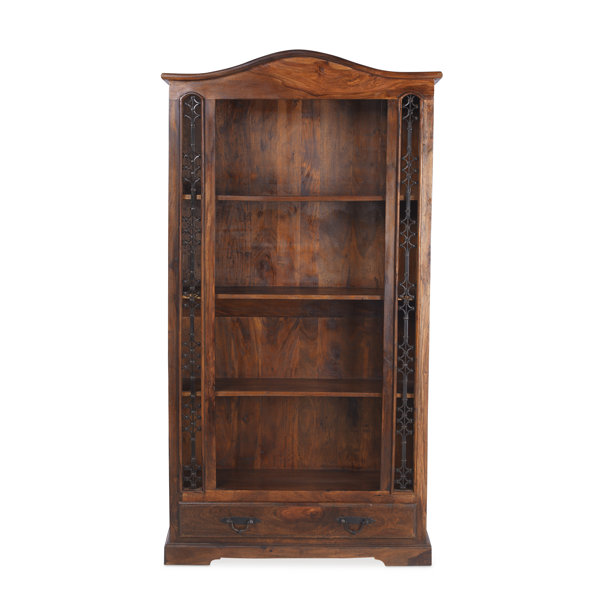 Union Rustic Jali Indian 190Cm H x 102Cm W Solid Wood Standard Bookcase ...