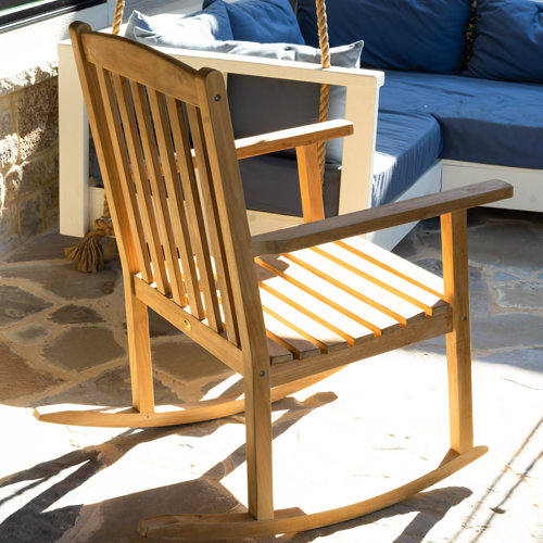 Loon Peak® Outdoor Coleman Rocking Solid Wood Chair | Wayfair