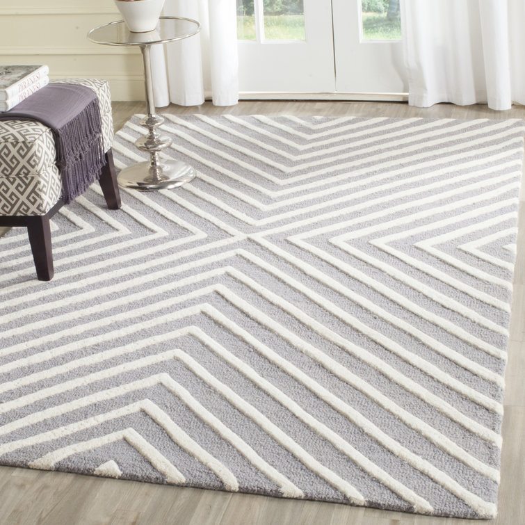 Ebern Designs Shildon Hand-Tufted Silver/Ivory Area Rug & Reviews ...