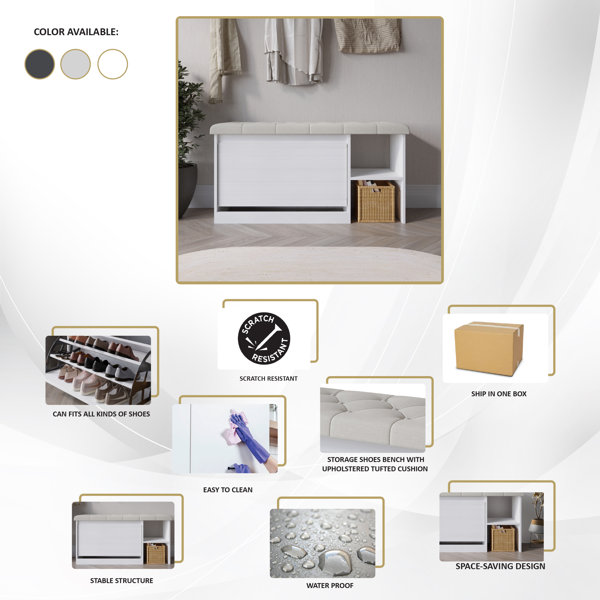 Hokku Designs 11 Pair Shoe Storage Bench | Wayfair