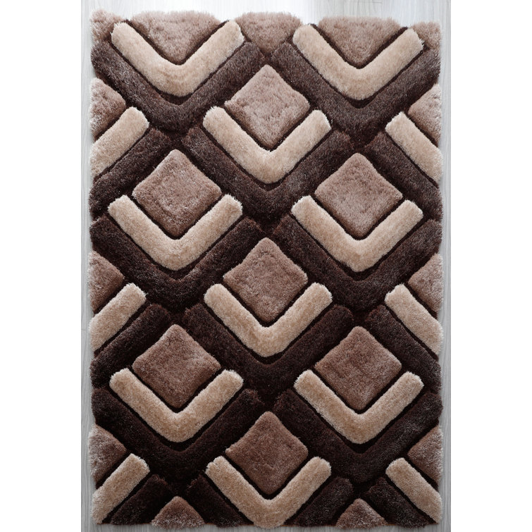 Latitude Run® Corey-Leigh Geometric Brown/Tan Area Rug | Wayfair