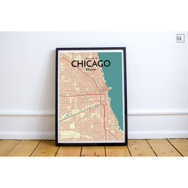 OurPoster.com Chicago City Map - Panoramic Graphic Art | Wayfair