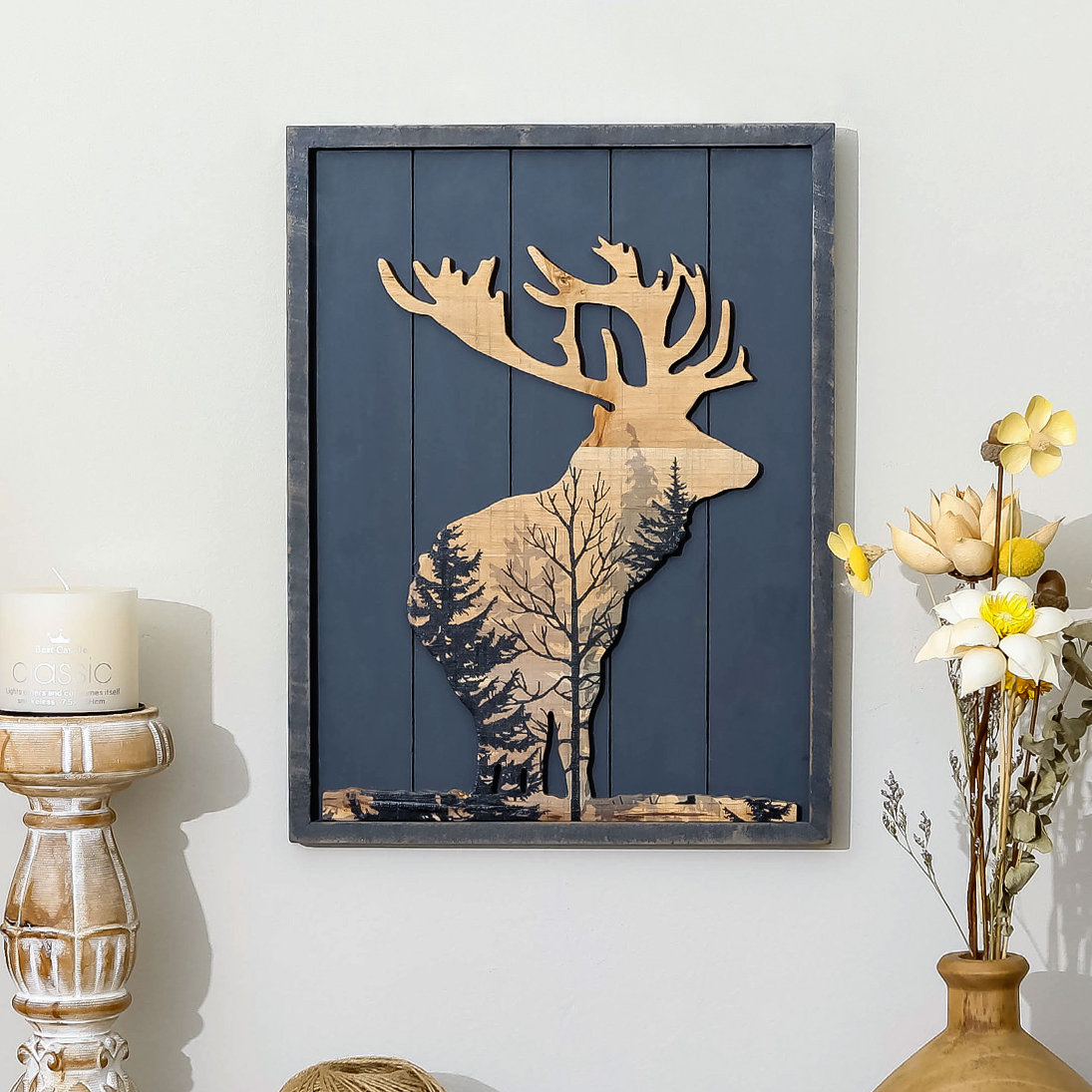 Millwood Pines Forest Moose Wood Wall Decor | Wayfair