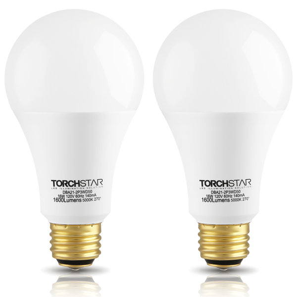 TORCHSTAR A21 3 Way LED Light Bulbs, E26 Base, UL & ES Listed & Reviews ...
