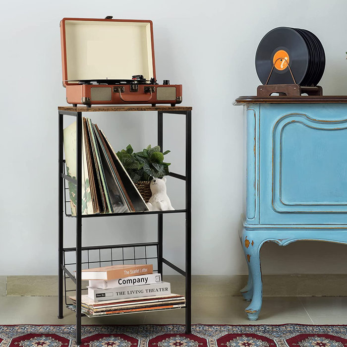 17 Stories 3-Tier Record Player Multimedia Media Shelves | Wayfair