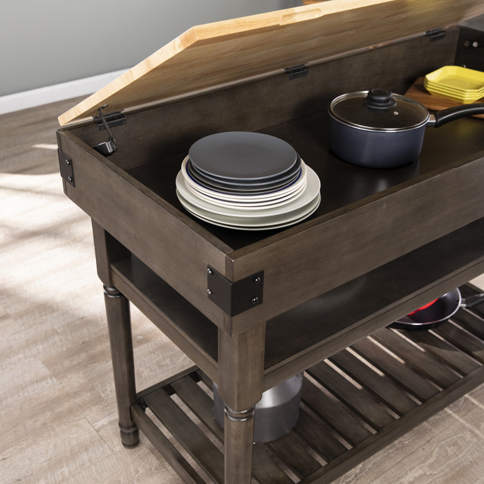 Gracie Oaks Waysmere Wood Kitchen Island & Reviews | Wayfair