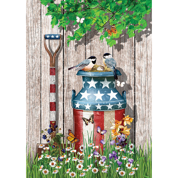 Toland Home Garden Toland Chickadee Garden Inch Spring Flag Patriotic ...