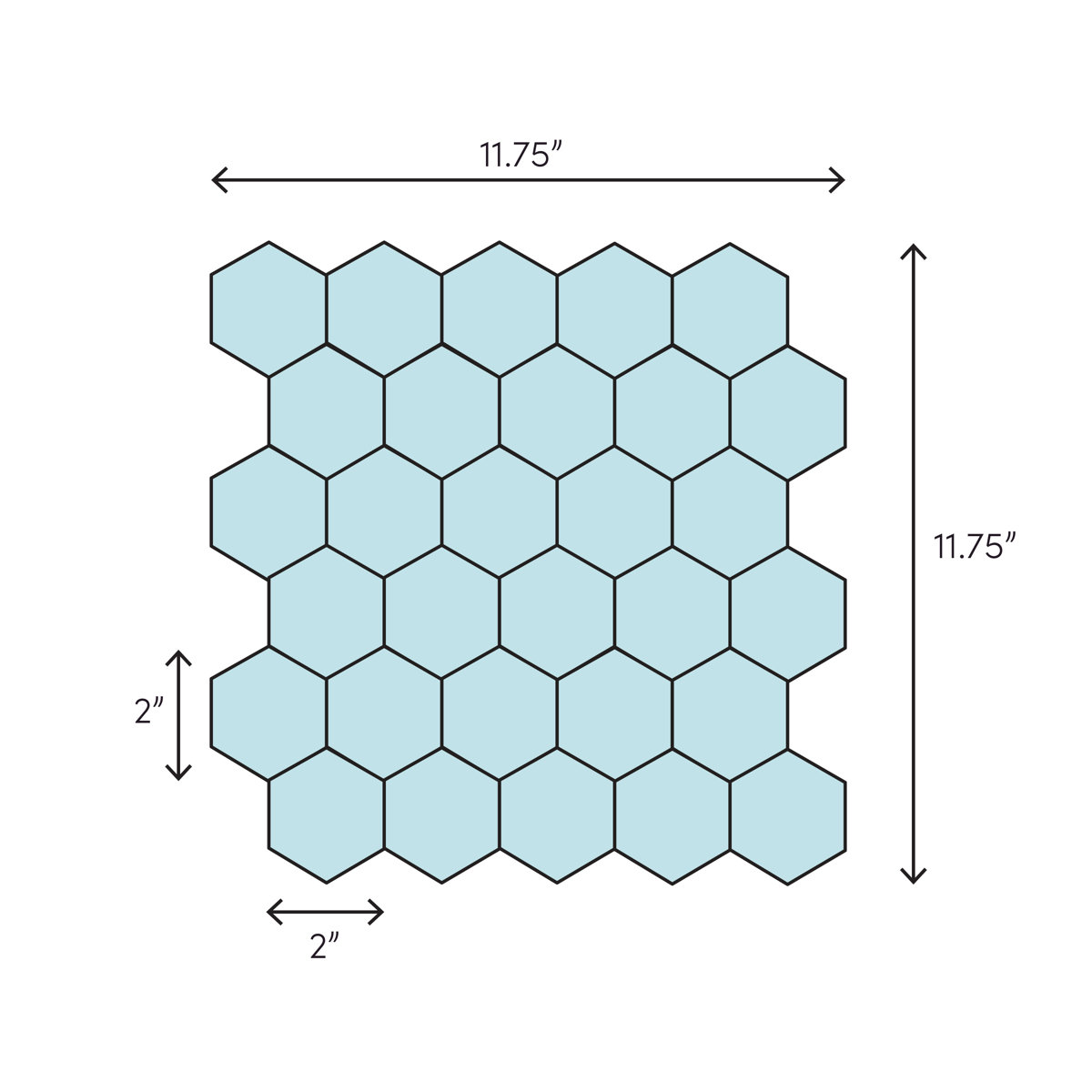 Supreme Tile Phantom 2" x 2" Honeycomb Marble Look Mosaic Wall Tile ...