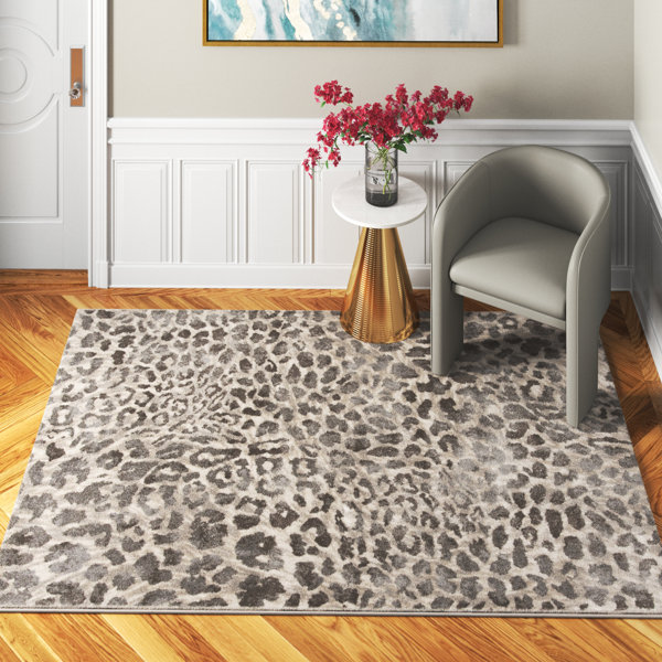 Etta Avenue™ Ronnie Animal Print Taupe, Beige, and Gray Area Rug ...