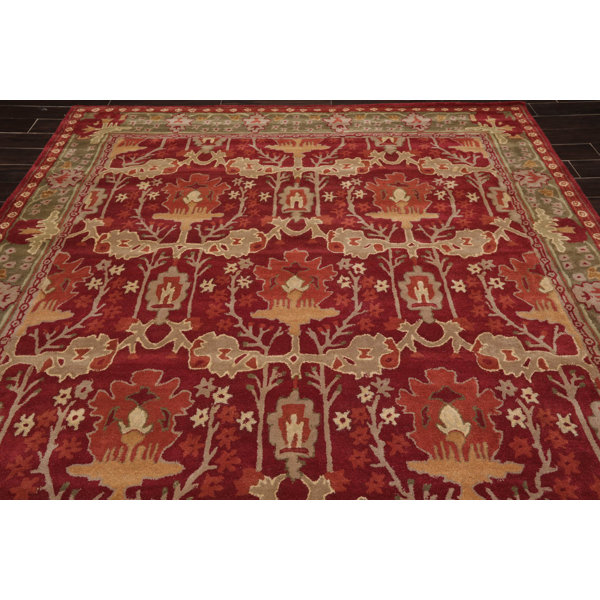 Oriental Rug of Houston Handmade Wool Red/Green Rug | Wayfair