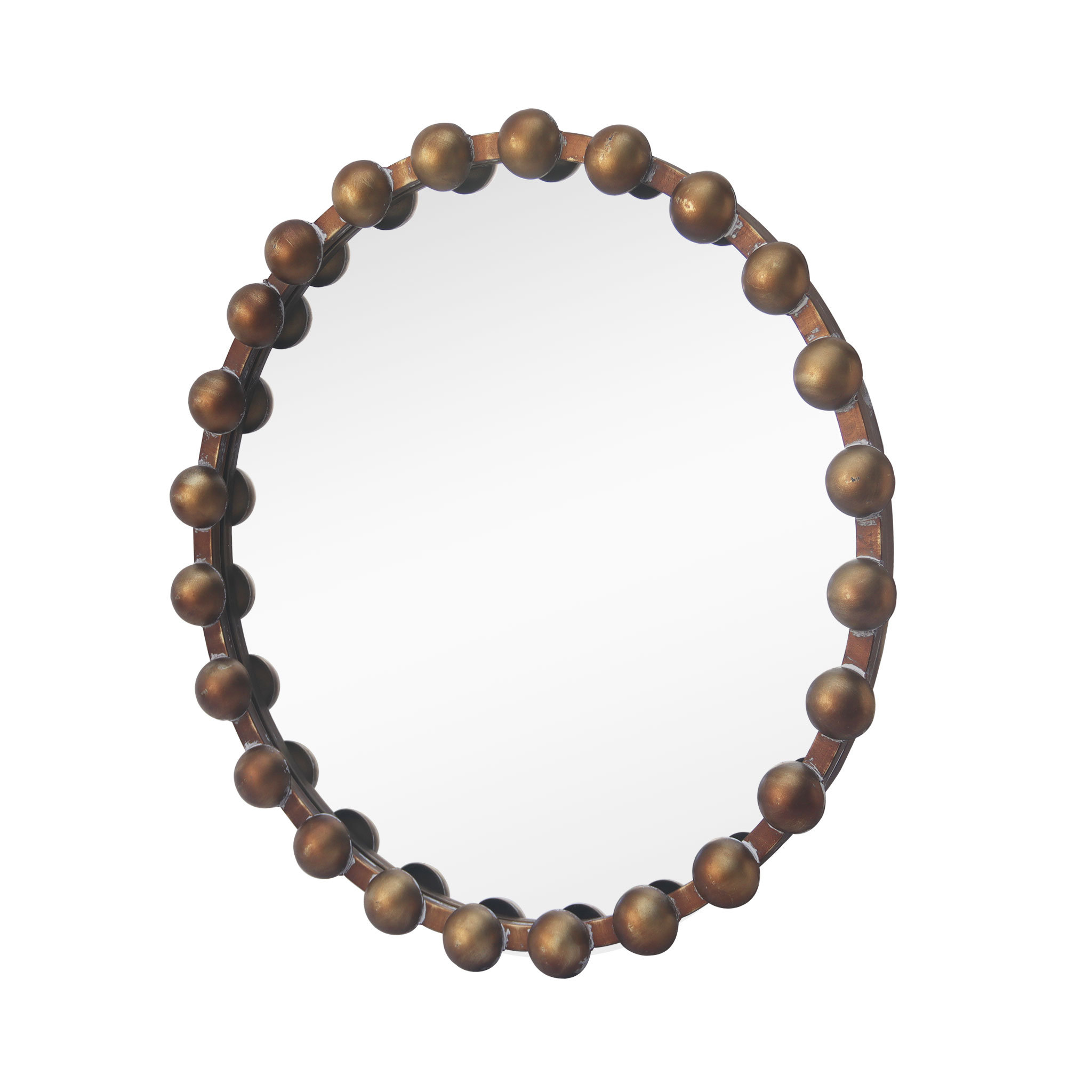 Dakota Fields Calandria Round Metal Wall Mirror | Wayfair