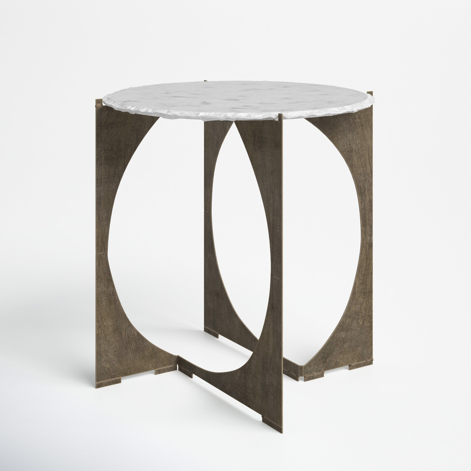 Joss & Main Giles 21'' Tall Genuine Marble Abstract End Table | Wayfair