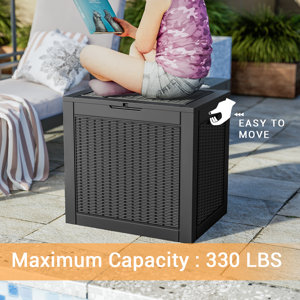 Devoko 32 Gallons Gallon Water Resistant Resin Lockable Deck Box in ...