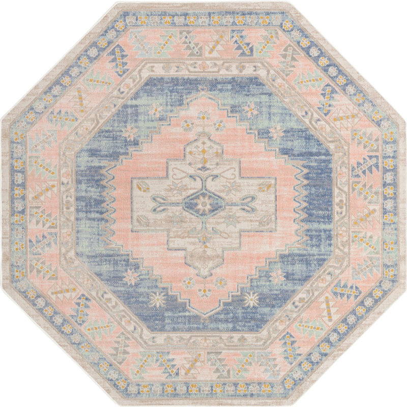 Bungalow Rose Shauntrelle Performance French Blue Rug & Reviews | Wayfair