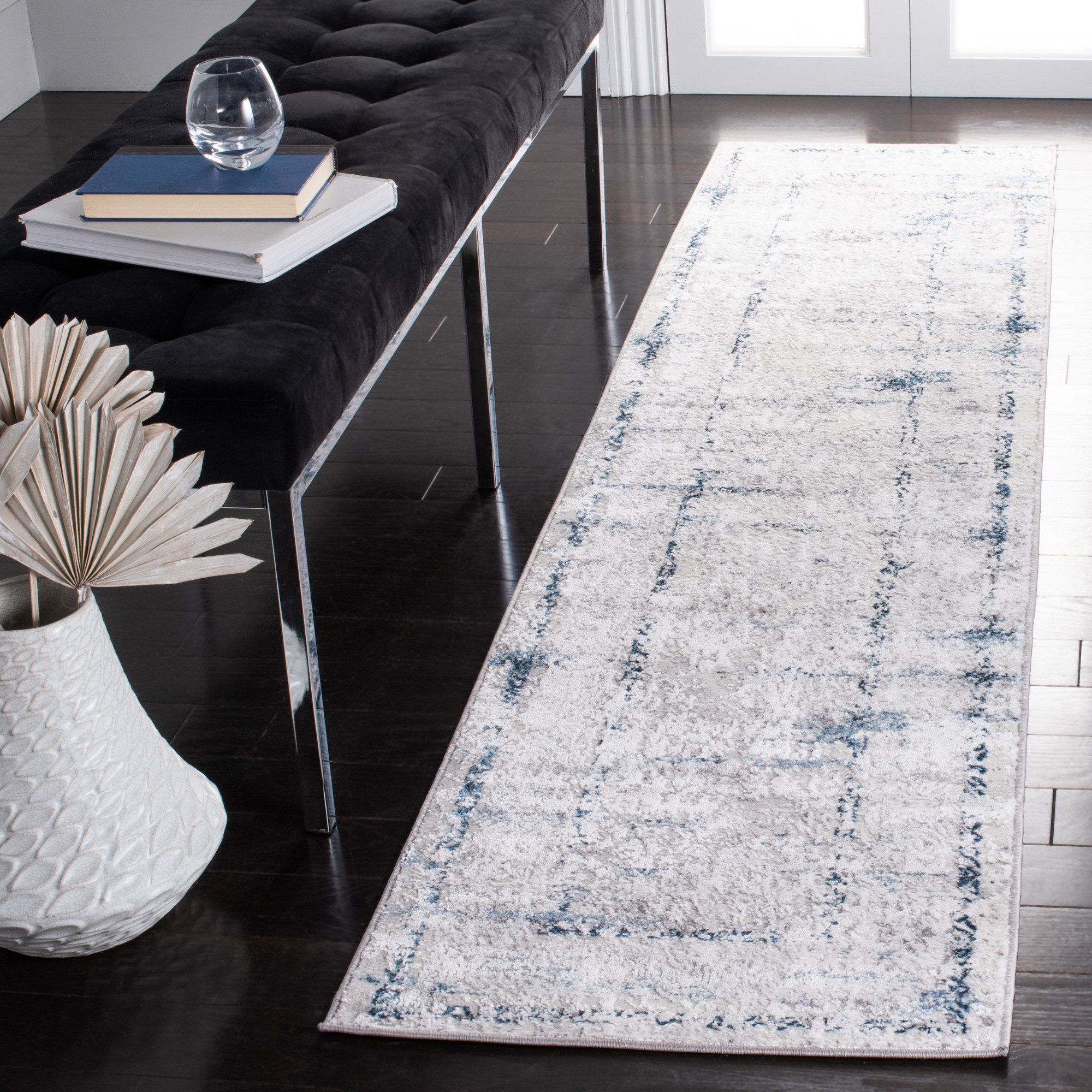 17 Stories Gray/Blue Rug | Wayfair