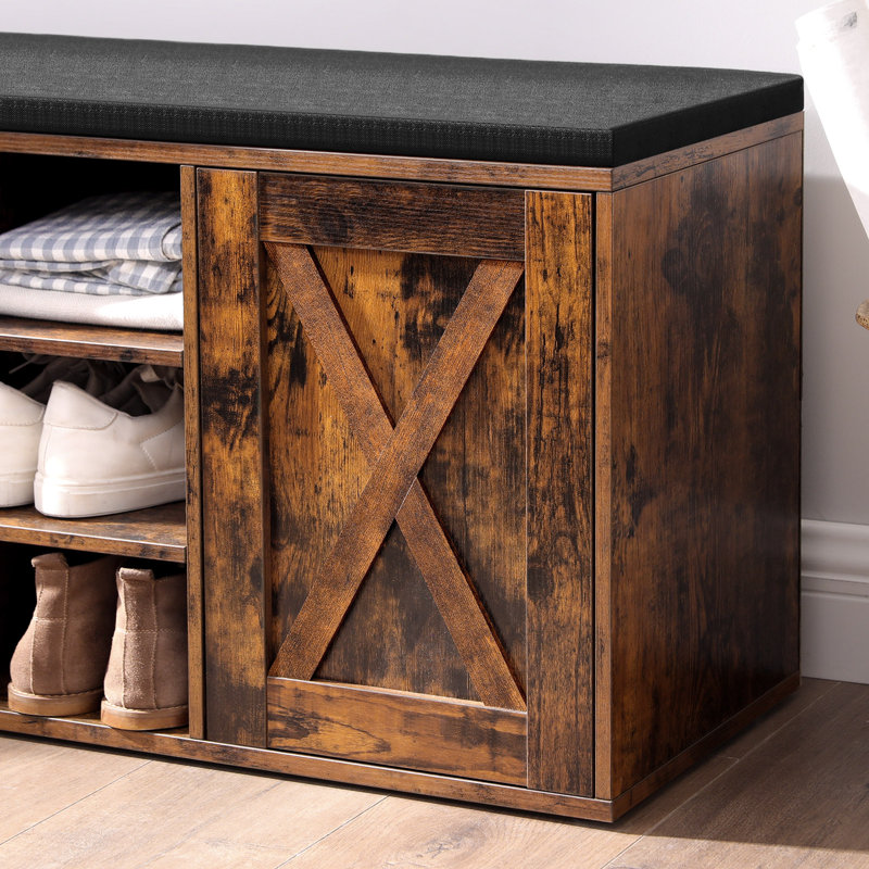 Loon Peak® 9 Pairs Rustic Brown Manufactured Wood Shoe Storage Cabinet ...