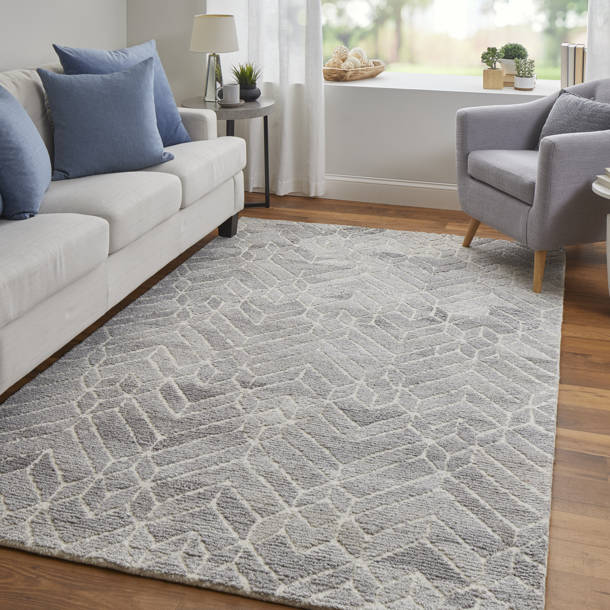 Steelside™ Amirah Handmade Hand Tufted Wool Vapor Gray Rug & Reviews ...