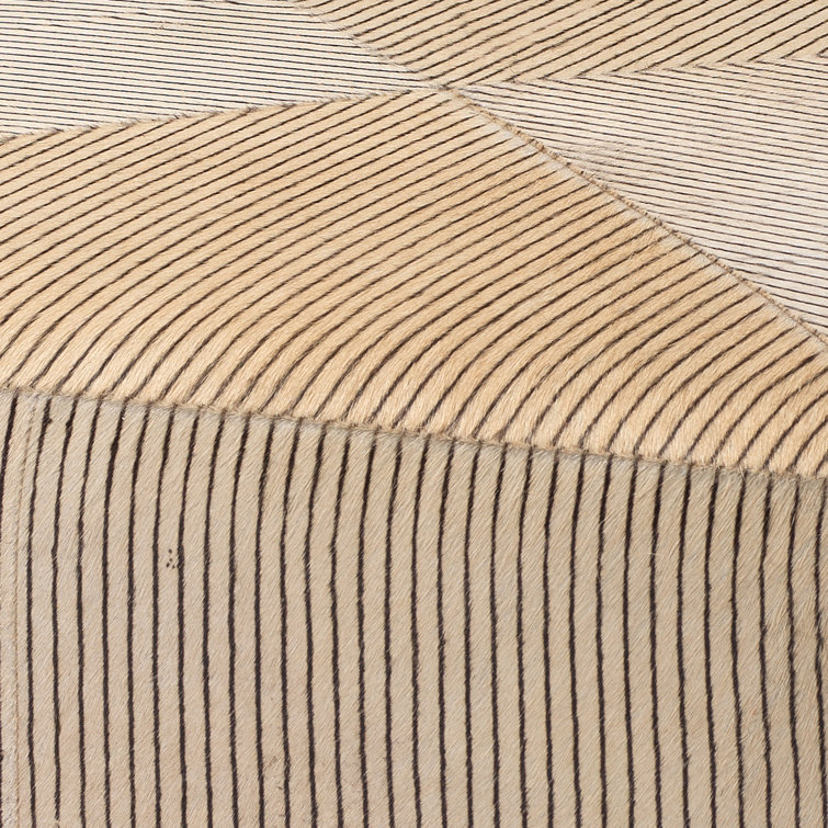 Jamie Young Company Pinstriped Square Leather Ottoman | Perigold