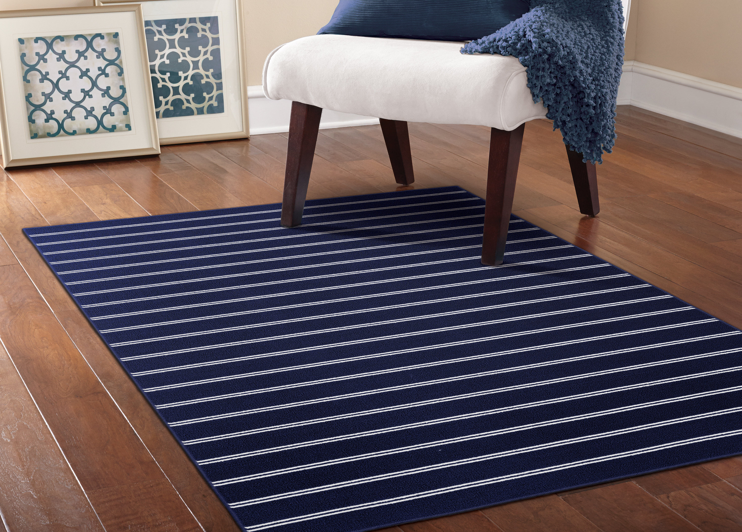 Bay Isle Home Dellbrook Performance Dark Navy Rug & Reviews | Wayfair