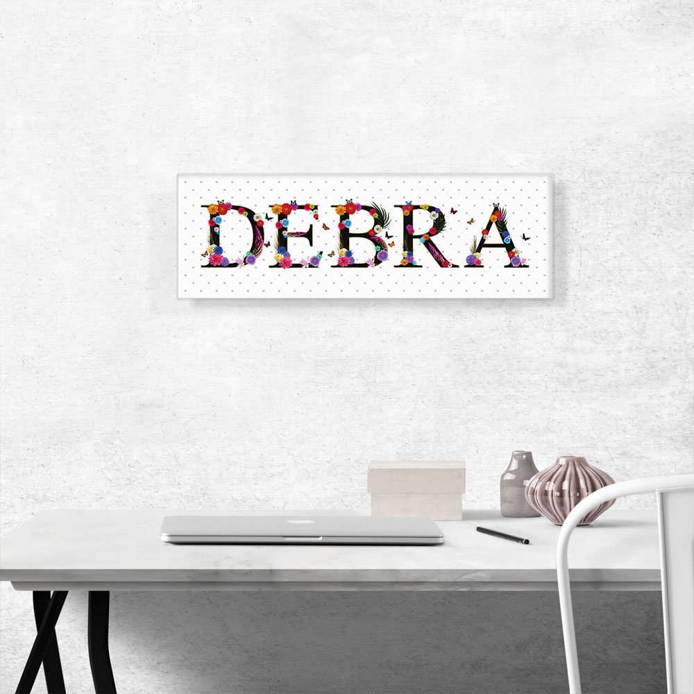 ARTCANVAS DEBRA Girls Name - Wrapped Canvas Panoramic Textual Art | Wayfair