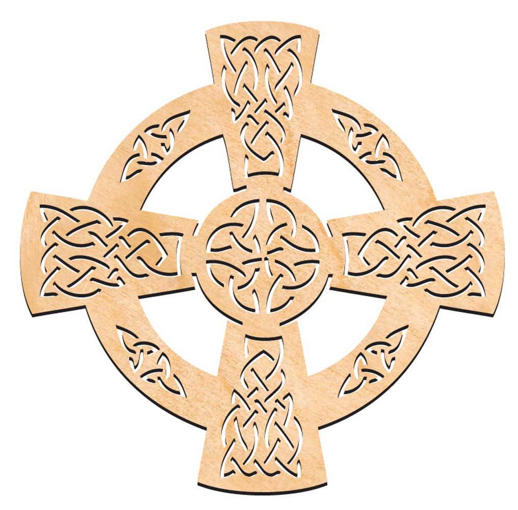 World Menagerie Celtic Wheel Cross Wooden Block Sign Wall Decor | Wayfair