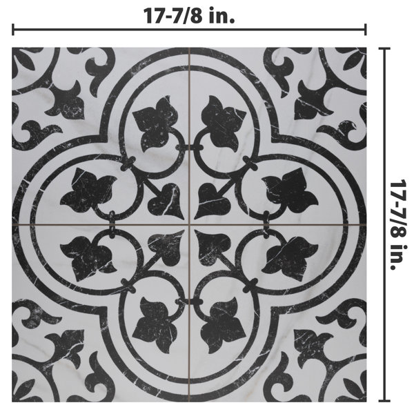 Merola Tile Merzoni 18" x 18" Porcelain Patterned Wall & Floor Tile ...