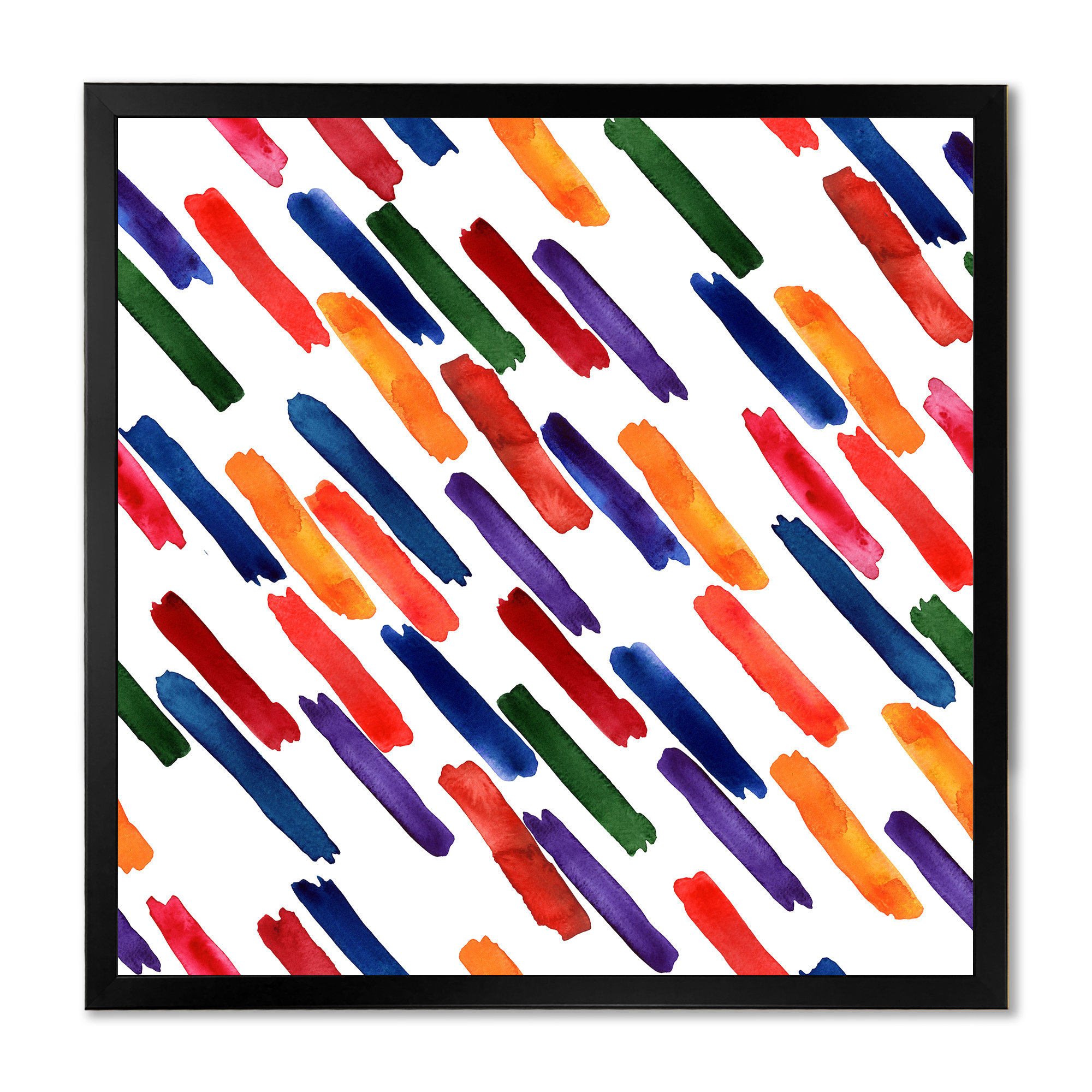 George Oliver Colorful Abstract Paint Stripes - on | Wayfair
