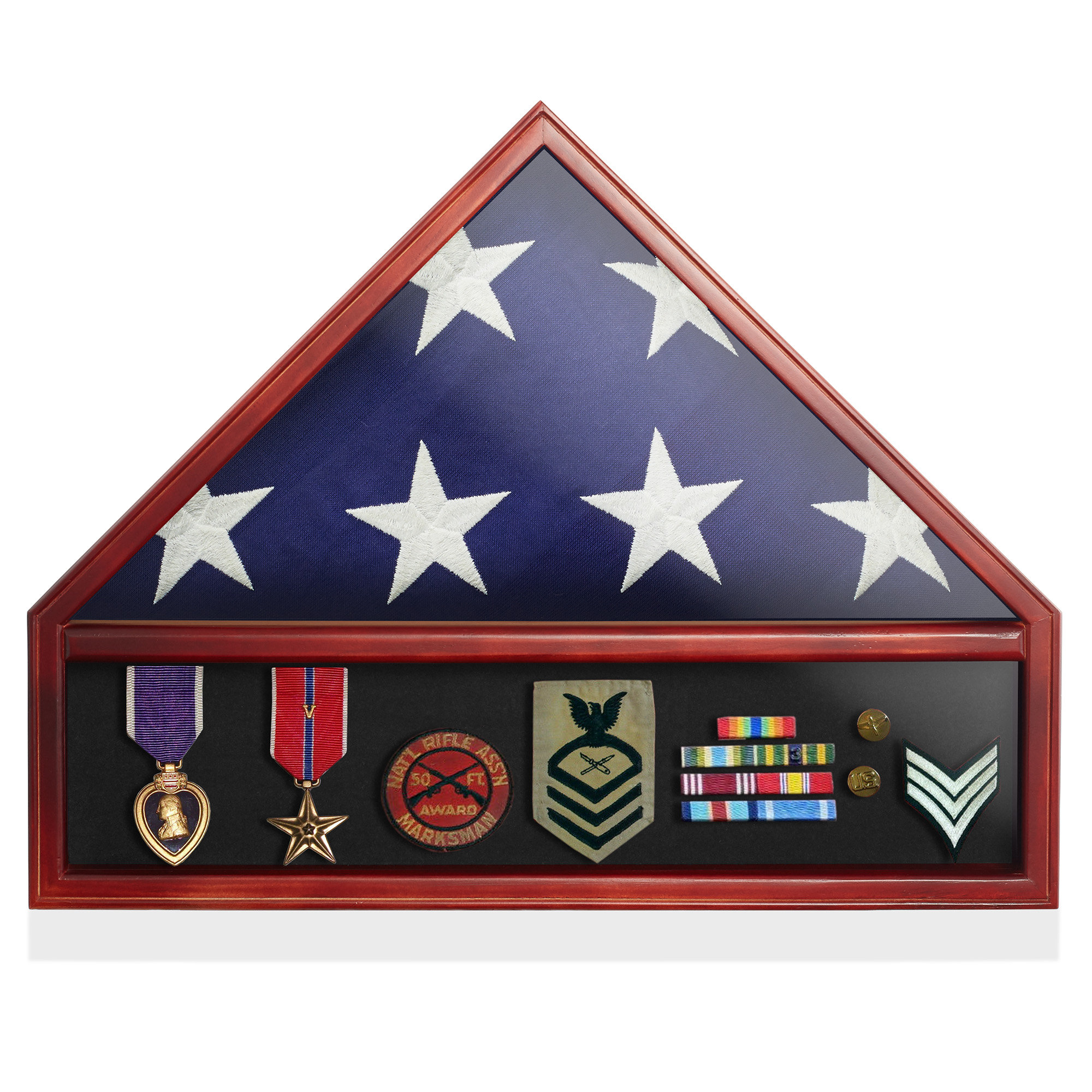 Reminded Military Medal & Burial Flag Shadow Box Display Case | Wayfair