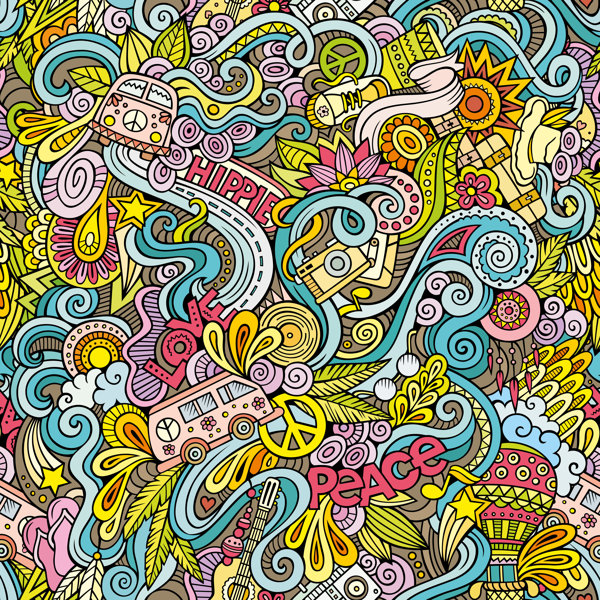 Latitude Vive Cartoon Hand-Drawn Doodles by Kostenkodesign - Wrapped ...