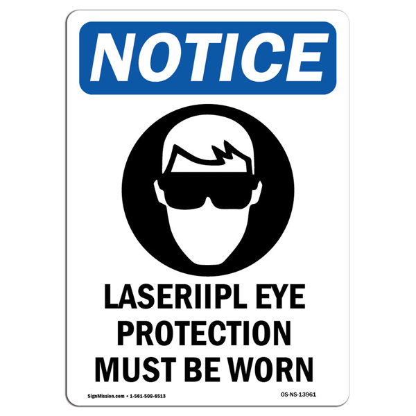 SignMission Laser Ipl Eye Protection Sign with Symbol | Wayfair