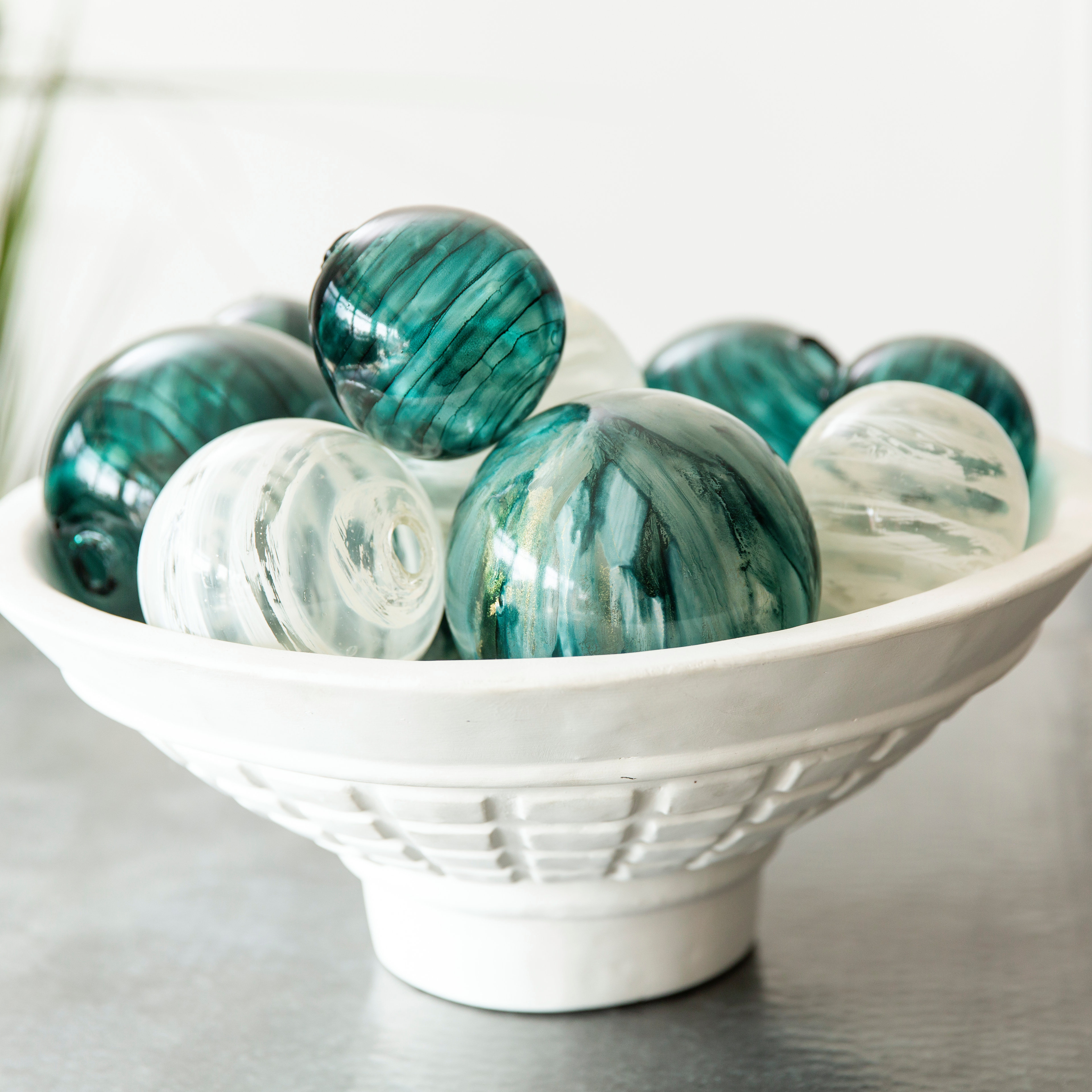 Prima Design Source 12 Piece Hand Blown Glass Balls Decorative Spheres ...