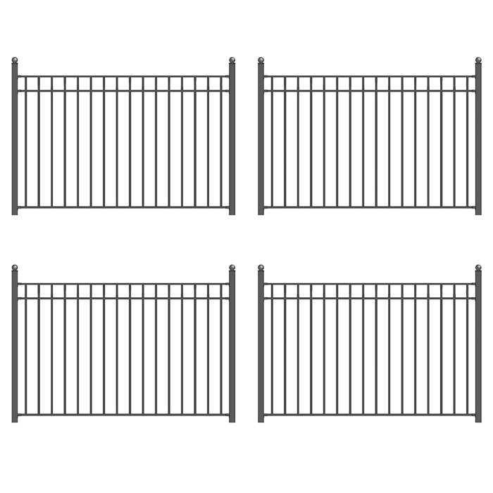 ALEKO 8 ft. H x 8ft. W Madrid Metal Fence Panel | Wayfair