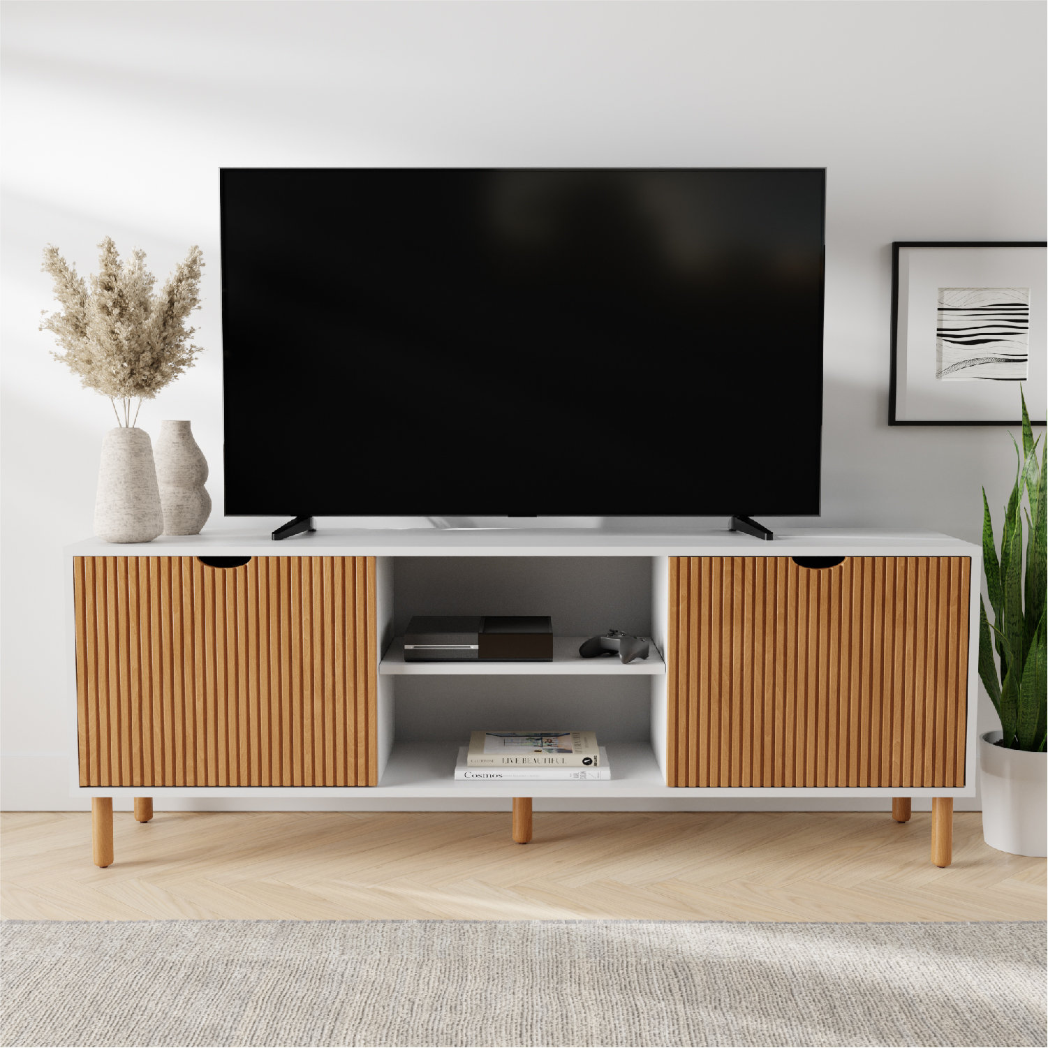 Wade Logan® Aquan TV Stand for TVs up to 78" & Reviews | Wayfair
