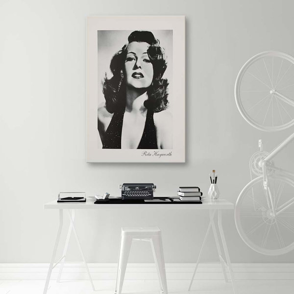 Rosalind Wheeler Canvas Print, Rita Hayworth - Black And White Portrait ...